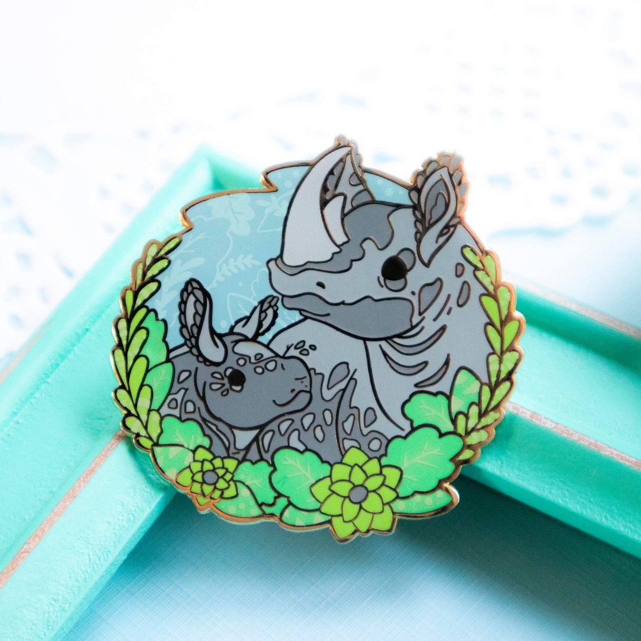 Black Rhinoceros Hard Enamel Pin | Evy Benita